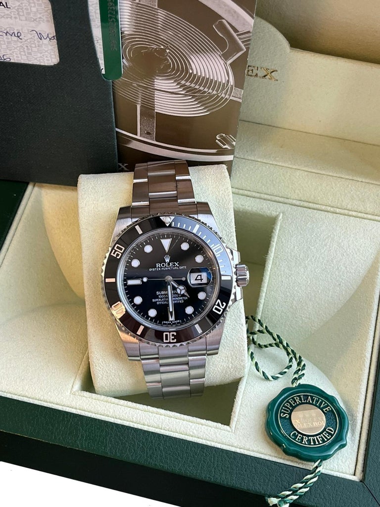 Rolex Submariner Date Auto Steel Black Dial Ceramic Bezel Watch 116610LN For Sale at 1stDibs