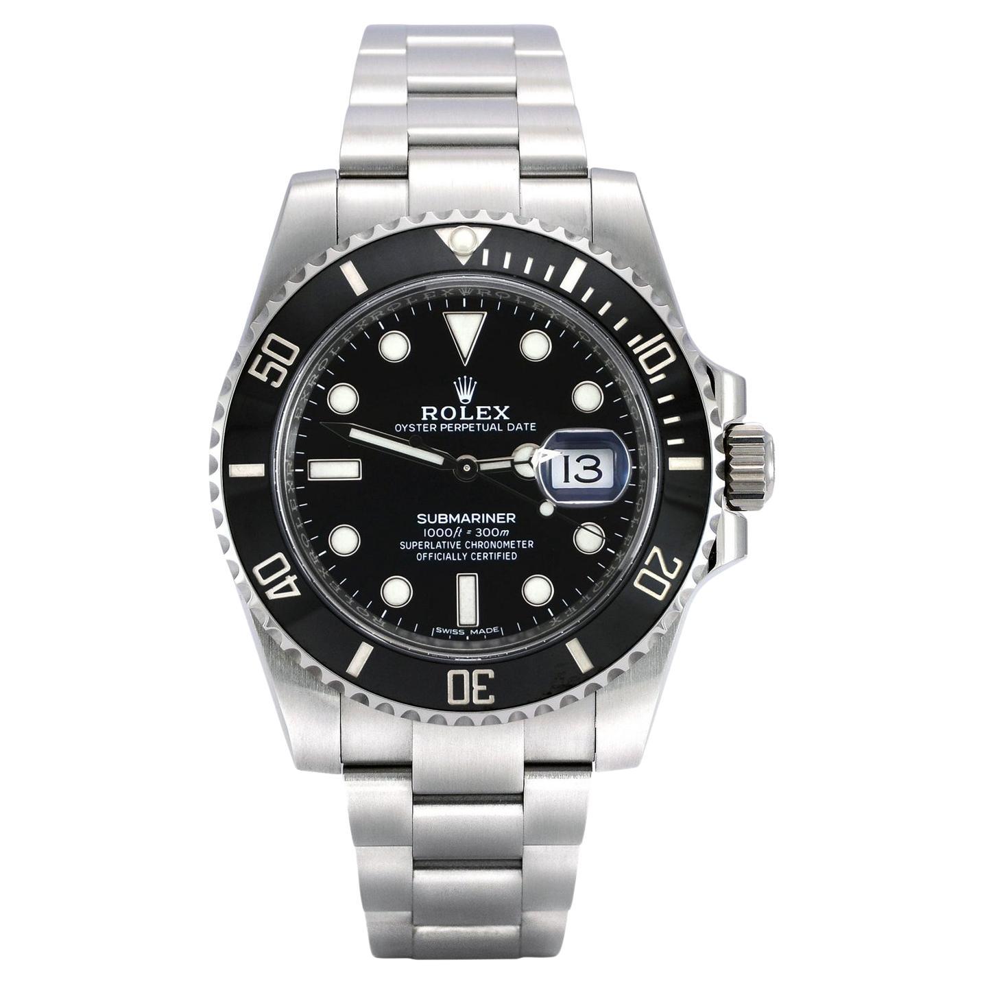 Rolex Submariner Date 40mm Black Dial Ceramic Bezel Steel Oyster Watch ...
