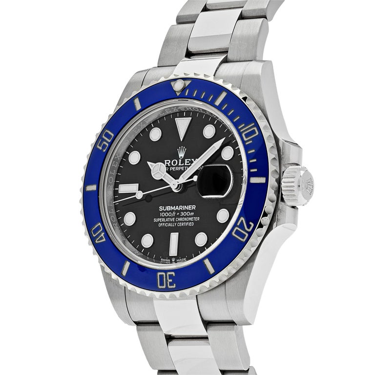 Rolex Submariner Date 41 White Gold Black Dial Blue Bezel 126619LB ...
