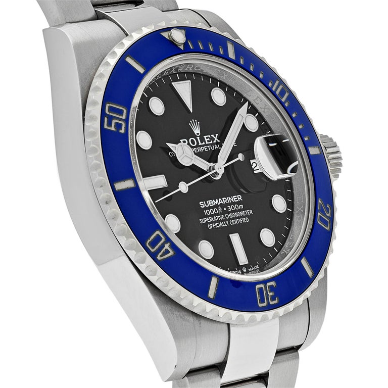 Rolex Submariner Date 41 White Gold Black Dial Blue Bezel 126619LB ...