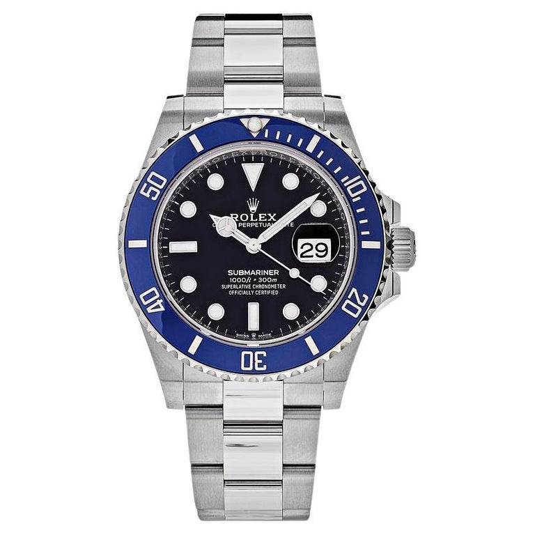 Rolex Submariner Date 41 White Gold Black Dial Blue Bezel 126619LB For ...