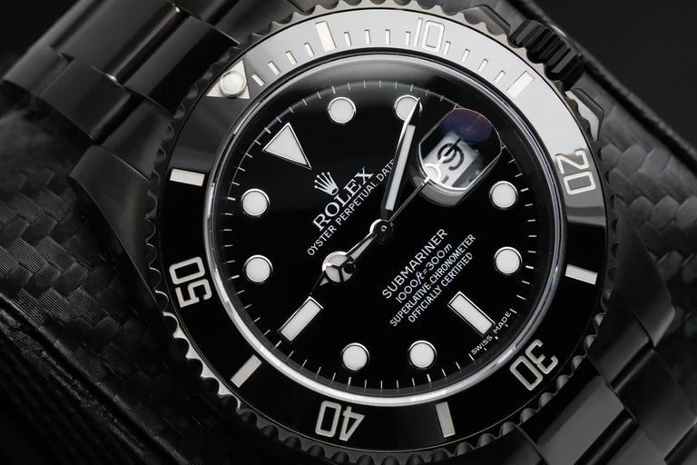 Rolex Submariner Date Black PVD/DLC Coated Stainless Steel Watch ...