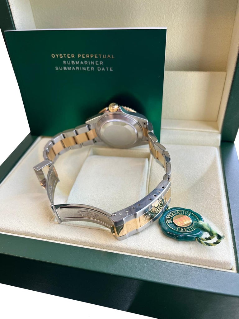 Rolex Submariner Date Black Steel Gold Bezel Sultan Serti Diamond Dial ...