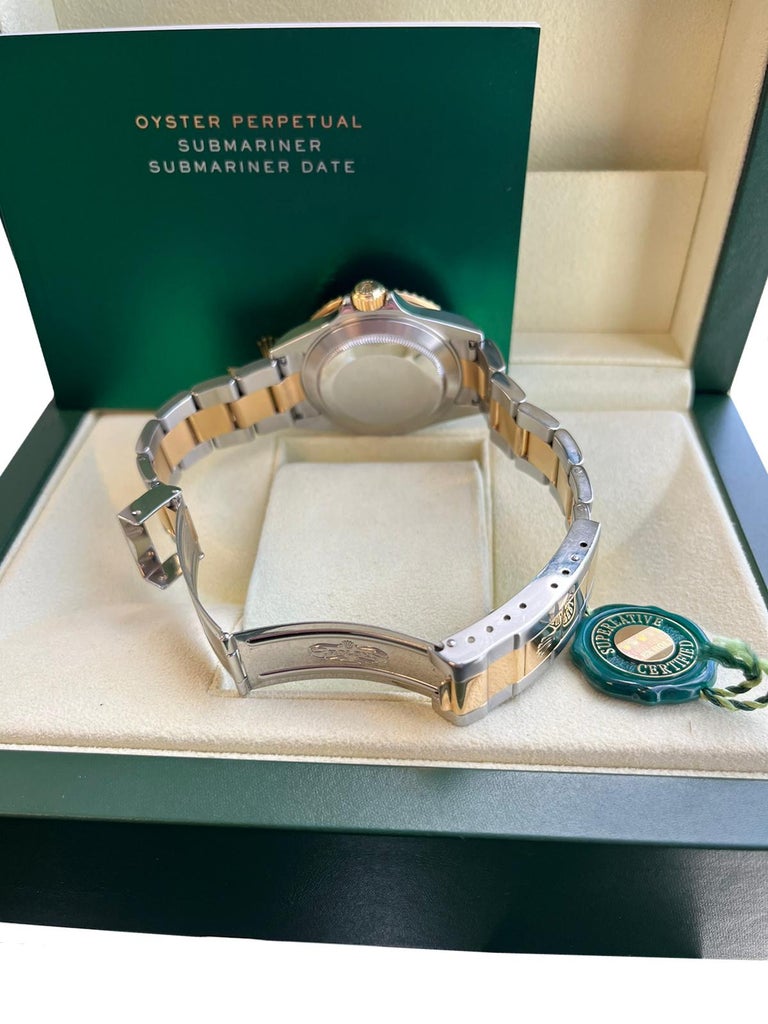 Rolex Submariner Date Black Steel Gold Bezel Sultan Serti Diamond Dial ...