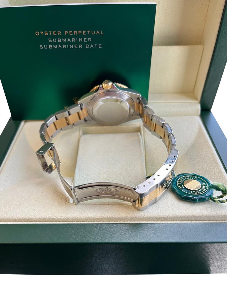 Rolex Submariner Date Black Steel Gold Bezel Sultan Serti Diamond Dial ...