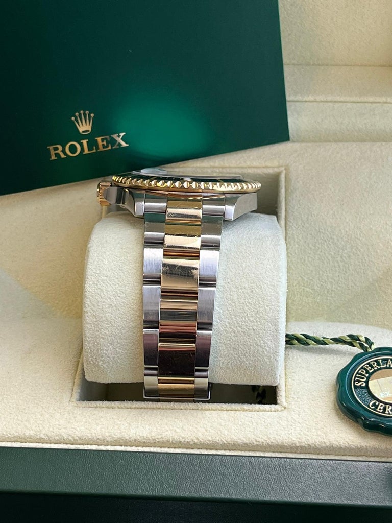 Rolex Submariner Date Black Steel Gold Bezel Sultan Serti Diamond Dial ...