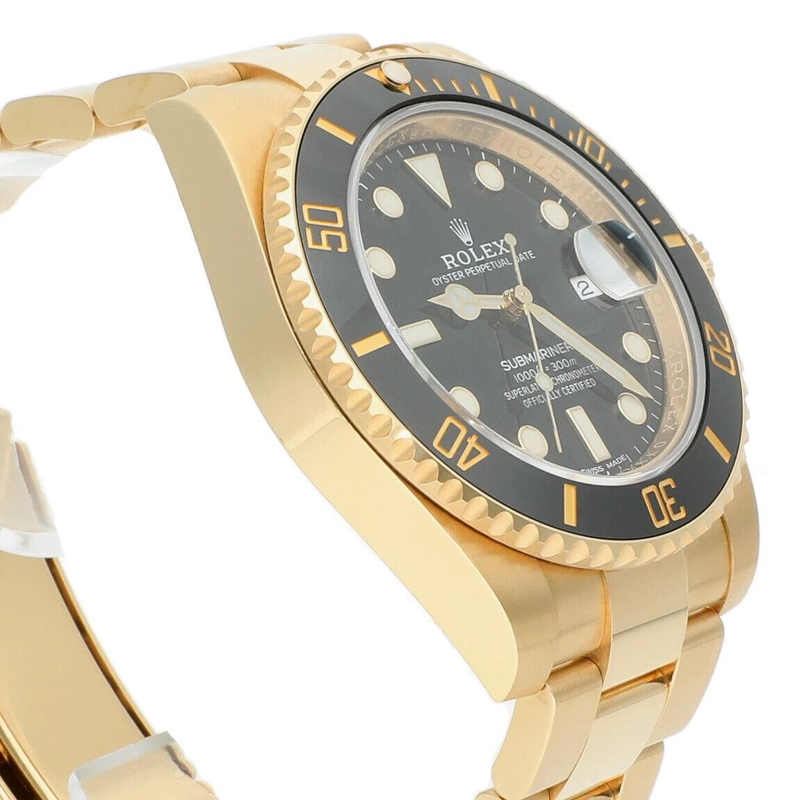 Rolex Submariner Date Ceramic Bezel Yellow Gold Black 116618LN Men's ...
