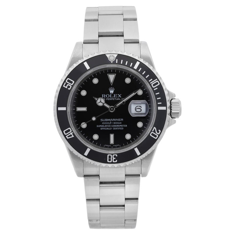 Rolex Submariner Date No Holes None Ceramic Steel Black Dial Mens Watch ...