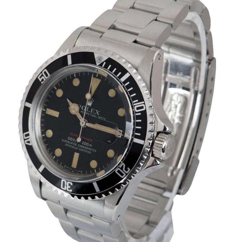 Rolex Submariner Date Red Writing Vintage Stainless Steel Mark V 1680 ...
