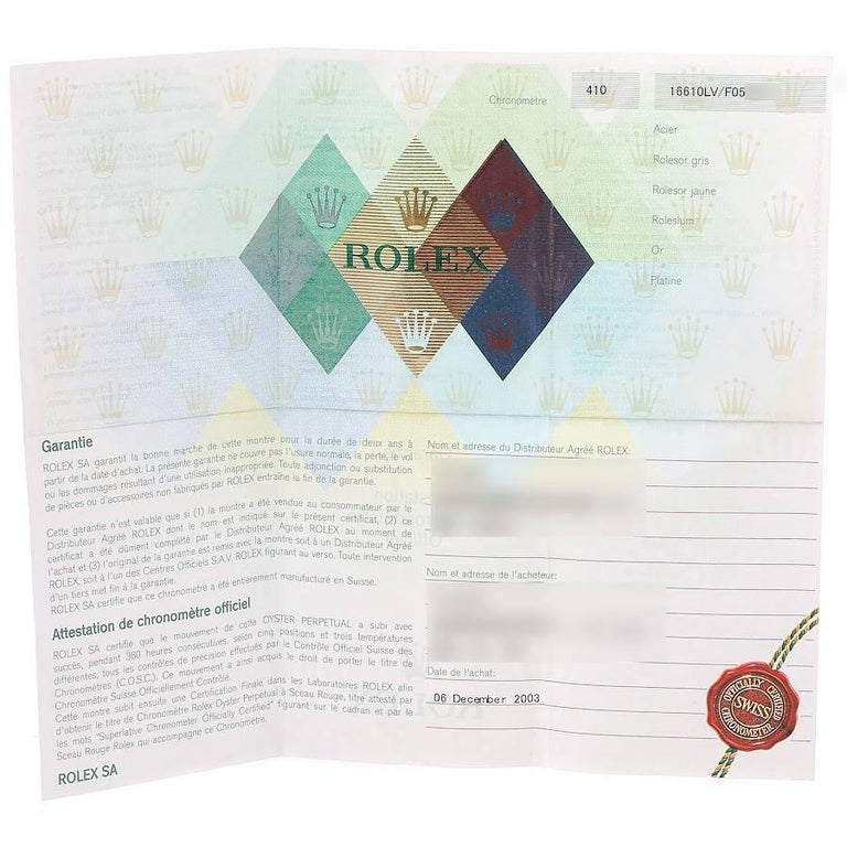 Rolex Submariner Flat 4 Green 50th Anniversary Watch 16610LV Box Papers ...