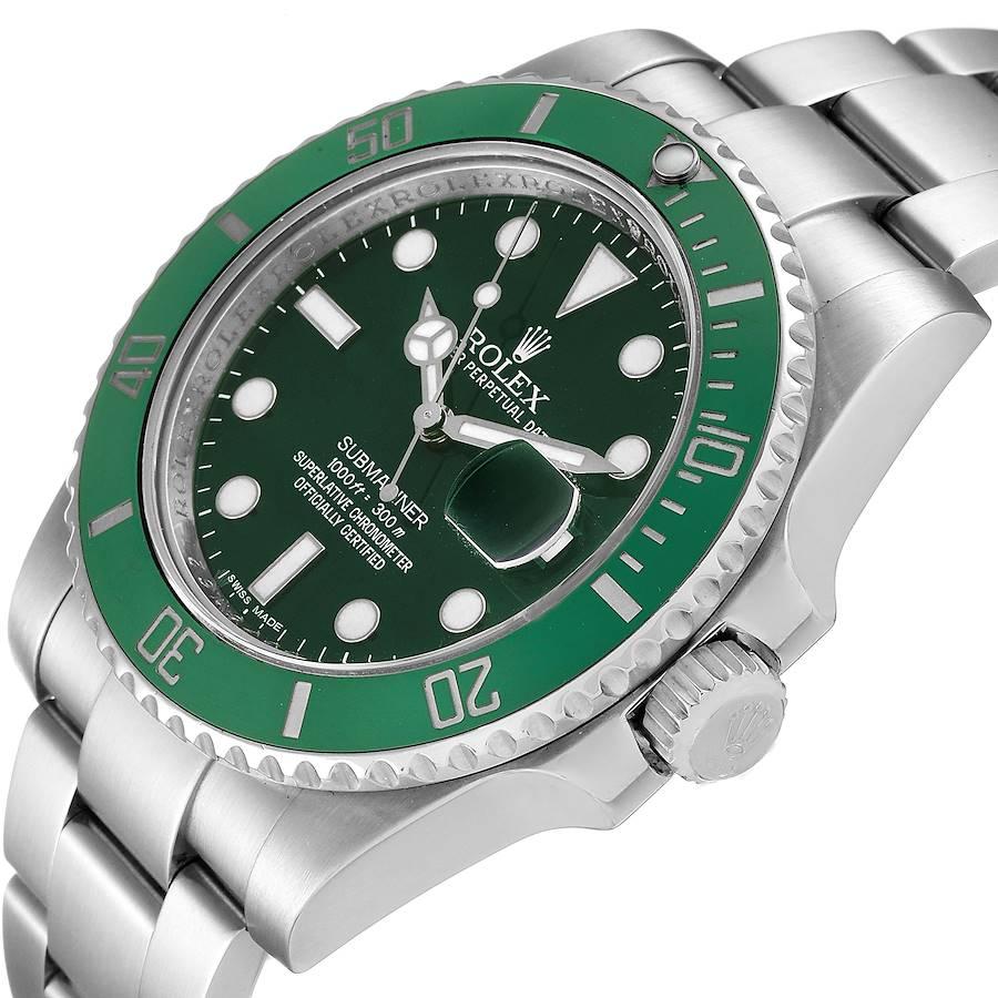 Rolex Submariner Hulk Green Dial Bezel Steel Mens Watch 116610 For Sale ...