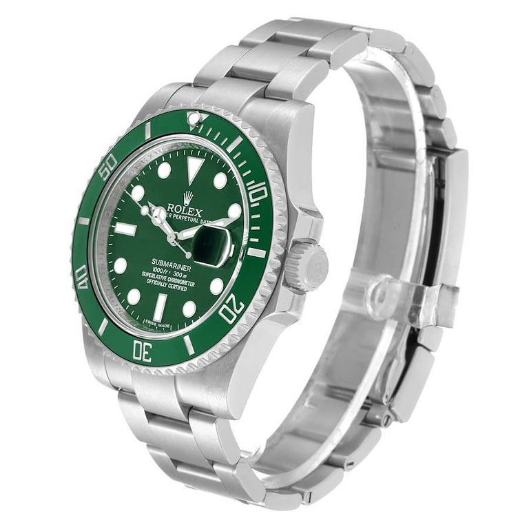 Rolex Submariner Hulk Green Dial Bezel Steel Mens Watch 116610LV at 1stDibs