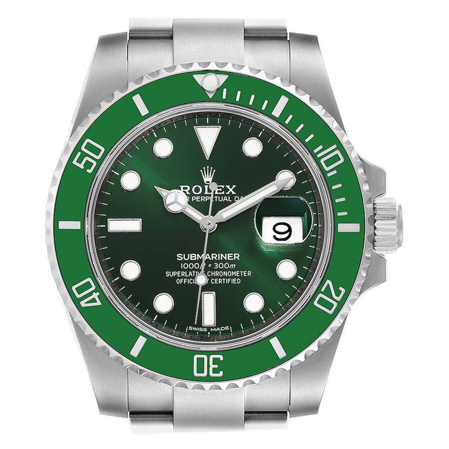 Rolex Submariner Hulk Green Dial Bezel Steel Mens Watch 116610LV For ...
