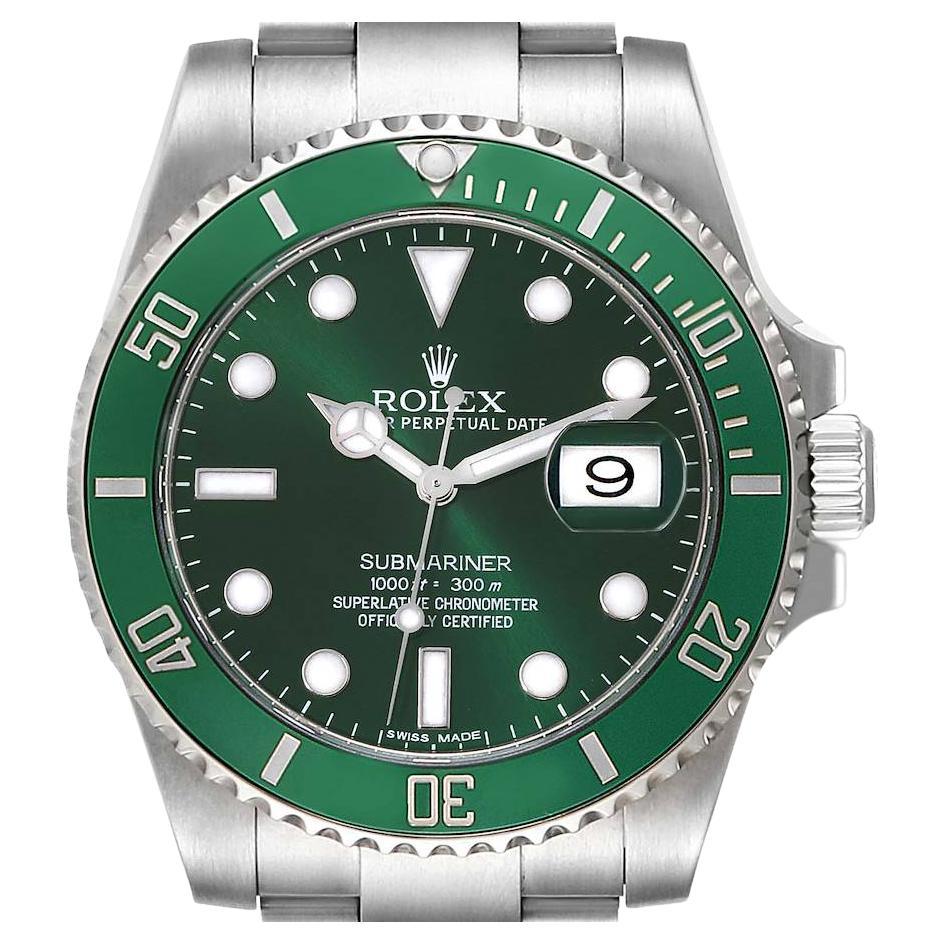 Rolex Submariner Hulk Green Dial Bezel Watch 116610LV For Sale at ...