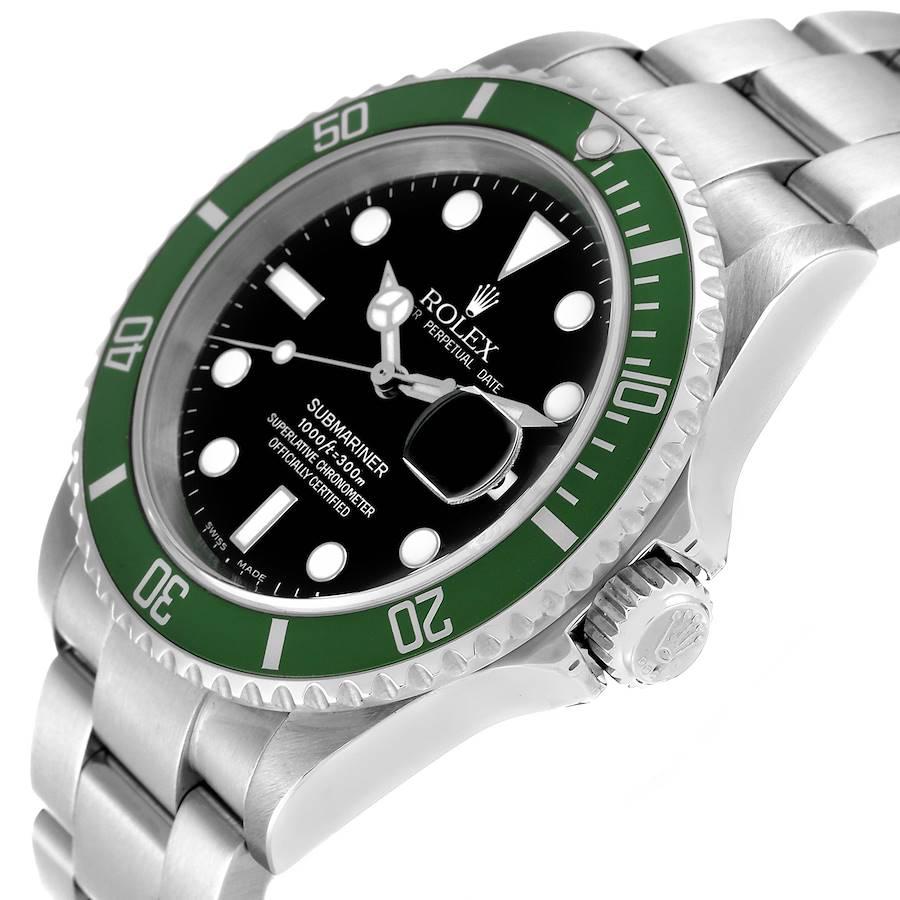 Rolex Submariner Kermit Green 50th Anniversary Flat 4 Steel Mens Watch ...