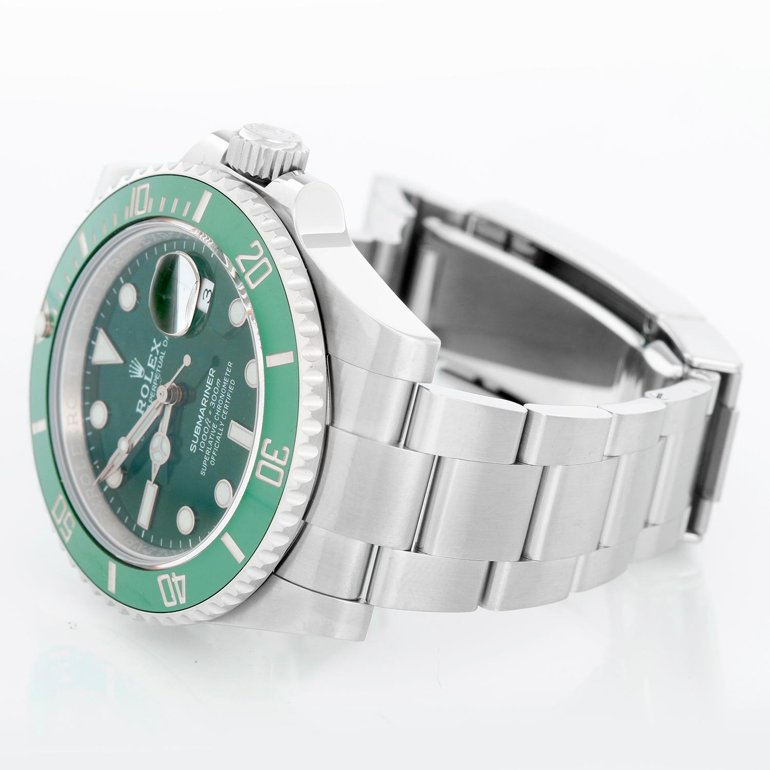 Rolex Submariner Men's Stainless Steel Green Dial Watch 116610LV at ...