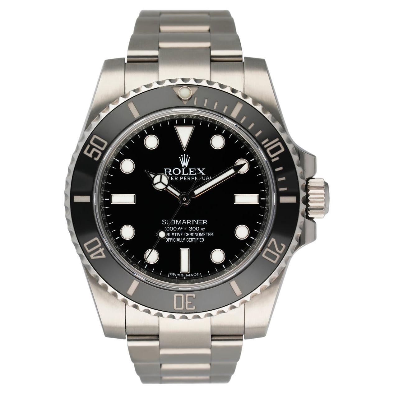 Rolex Submariner Black Dial Ceramic Bezel Steel Watch 114060 Box Card ...
