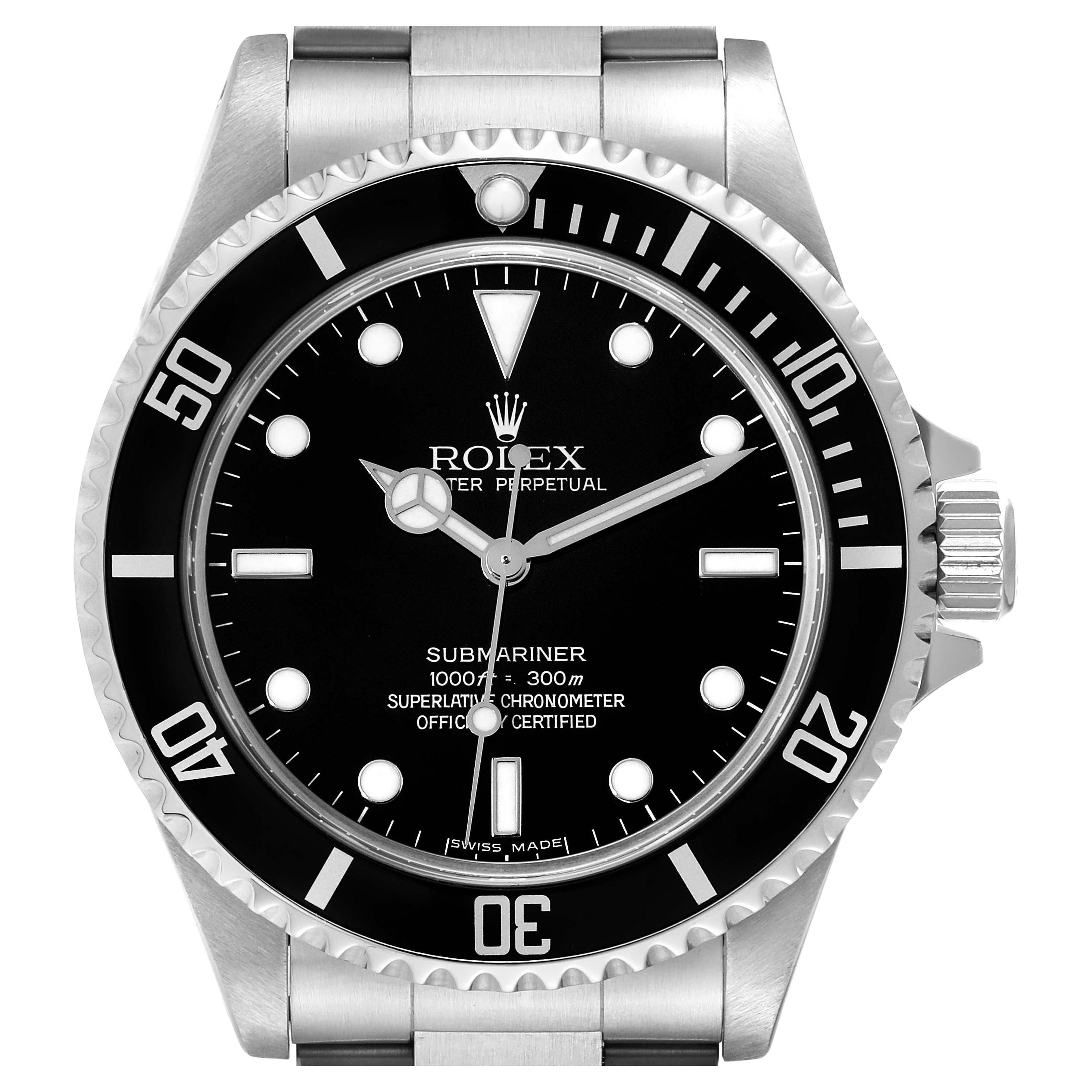 Rolex Submariner No Date 2 Liner Steel Mens Watch 14060 Box Papers For ...