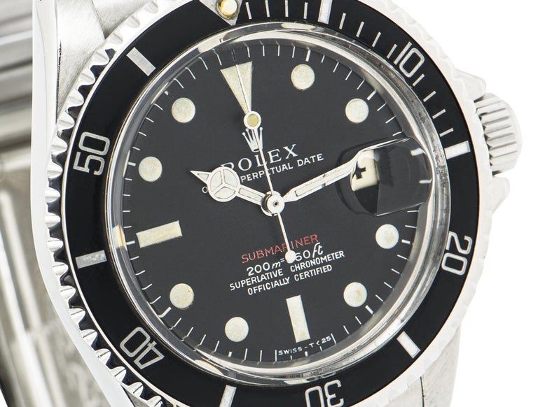 Rolex Submariner Rare Red Writing Meters First Mark I Dial 1680 For ...