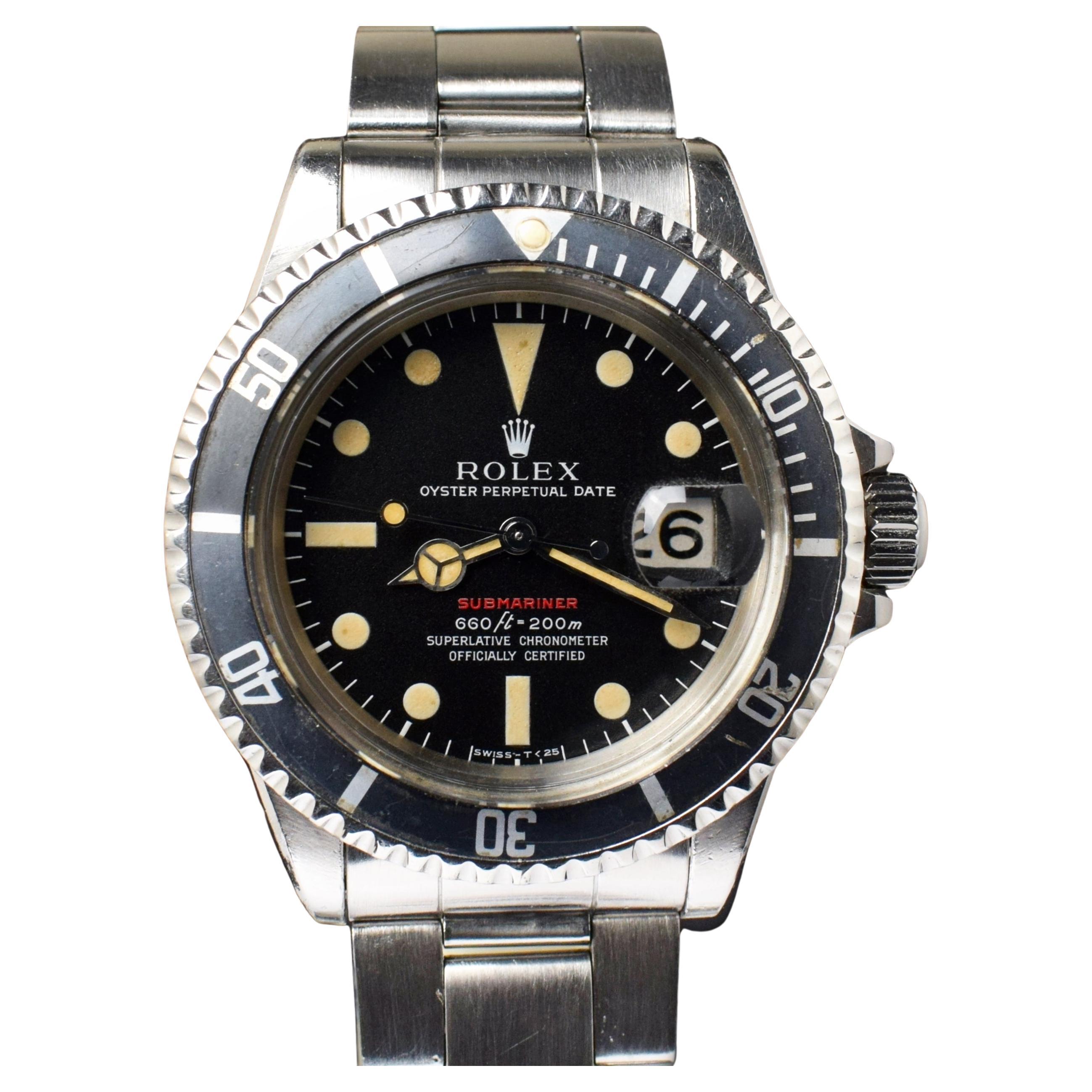Rolex Stainless Steel Red Submariner Wristwatch Ref. 1680 circa 1970 at ...