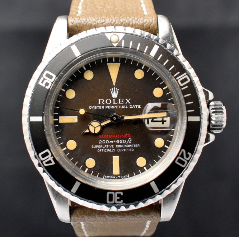 Rolex Submariner Single Red Tropical Matte Dial 1680 Steel Automatic ...