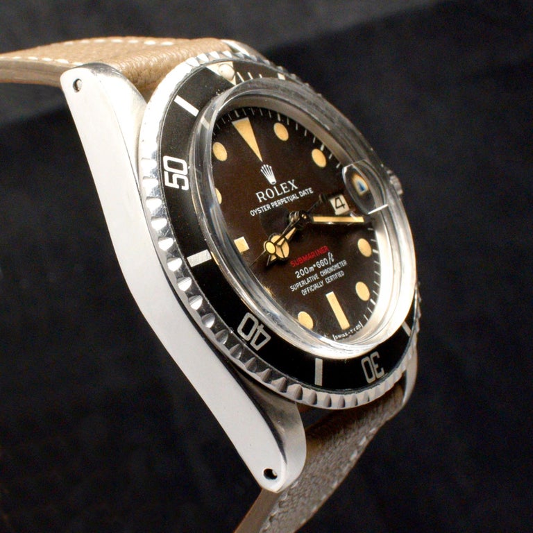 Rolex Submariner Single Red Tropical Matte Dial 1680 Steel Automatic ...