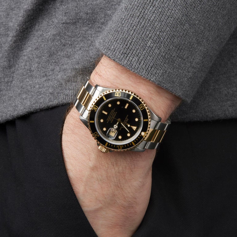 Rolex Submariner Stainless Steel and 18K Yellow Gold 16613 Wristwatch ...