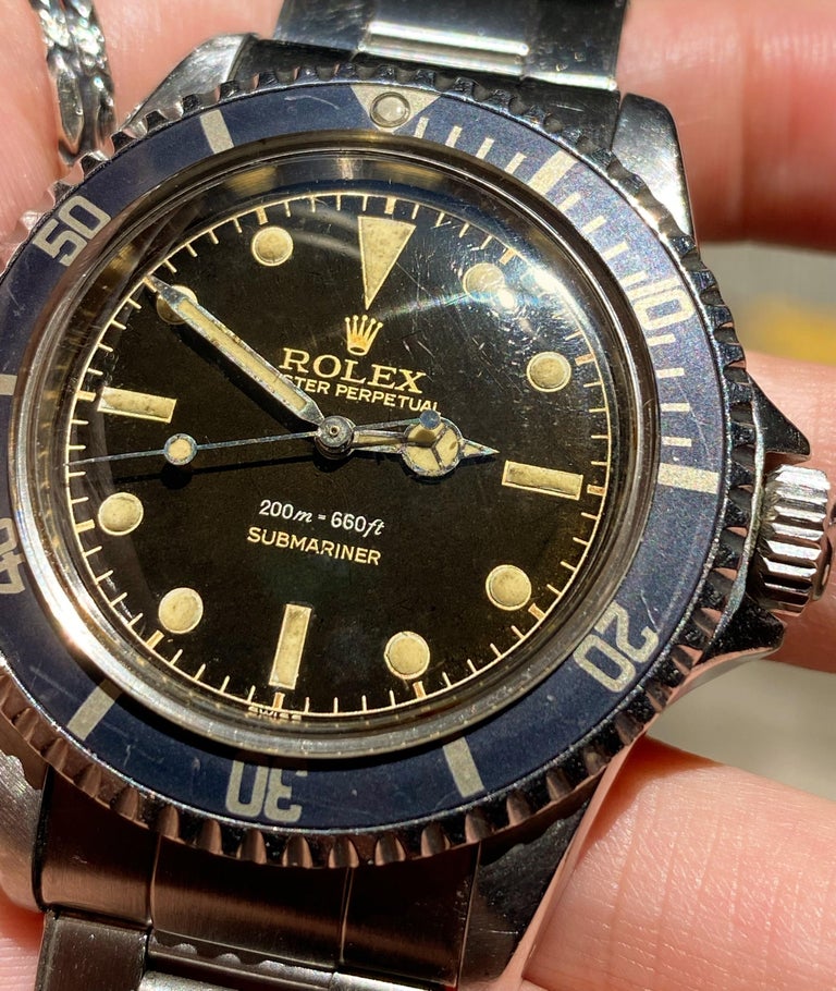 Rolex Submariner Tropical Brown Glossy Gilt Dial 5512 Steel Automatic ...