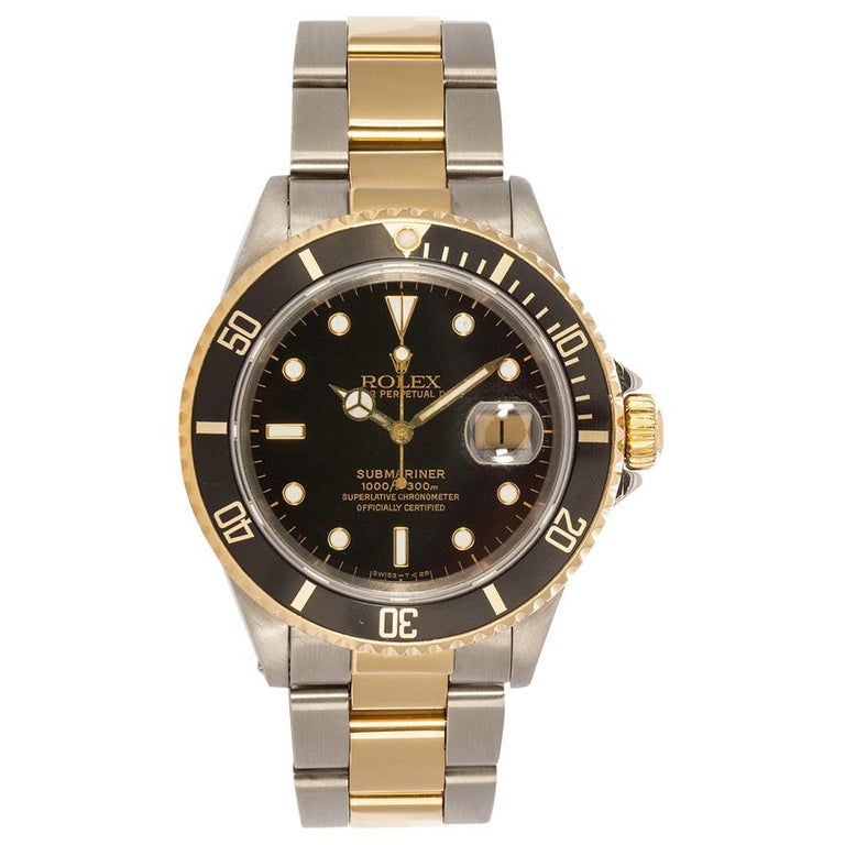 Rolex Submariner Two-Tone 18 Karat Yellow Gold and Stainless Steel ...