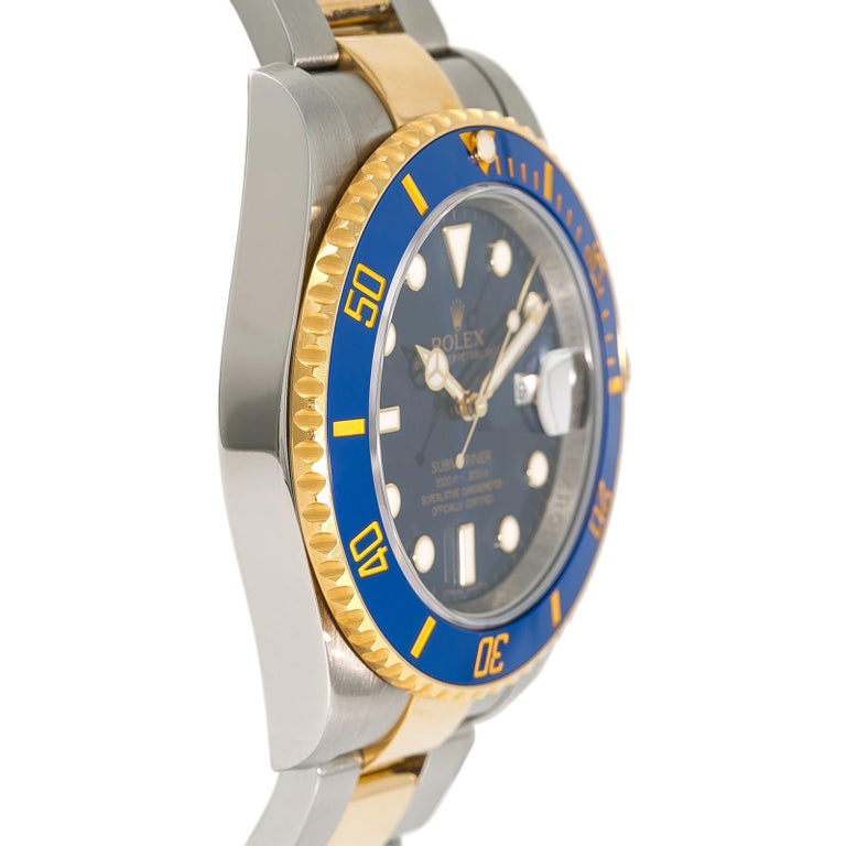 Rolex Submariner 116613, Blue Dial Certified Authentic For Sale at 1stDibs