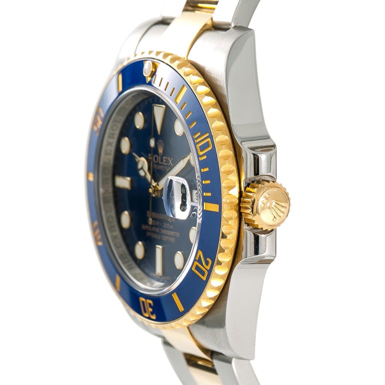 Rolex Submariner 116613, Blue Dial Certified Authentic For Sale at 1stDibs
