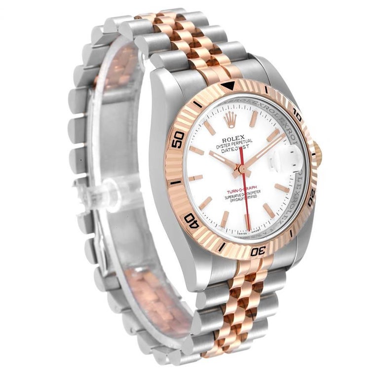 Rolex Turnograph Datejust Steel 18k Rose Gold Mens Watch 116261 Box ...
