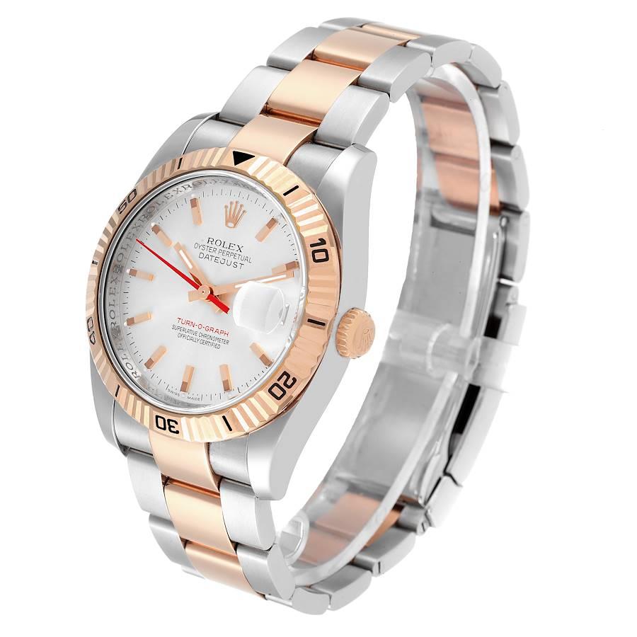 Rolex Turnograph Datejust Steel Rose Gold Mens Watch 116261 Box Papers ...