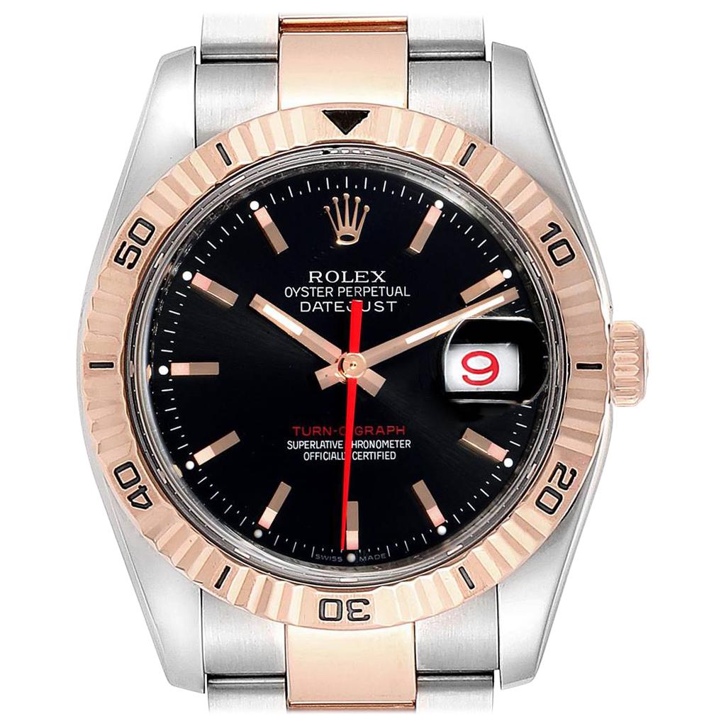 Rolex Datejust Turnograph Steel Yellow Gold Men's Watch 16263 Box ...