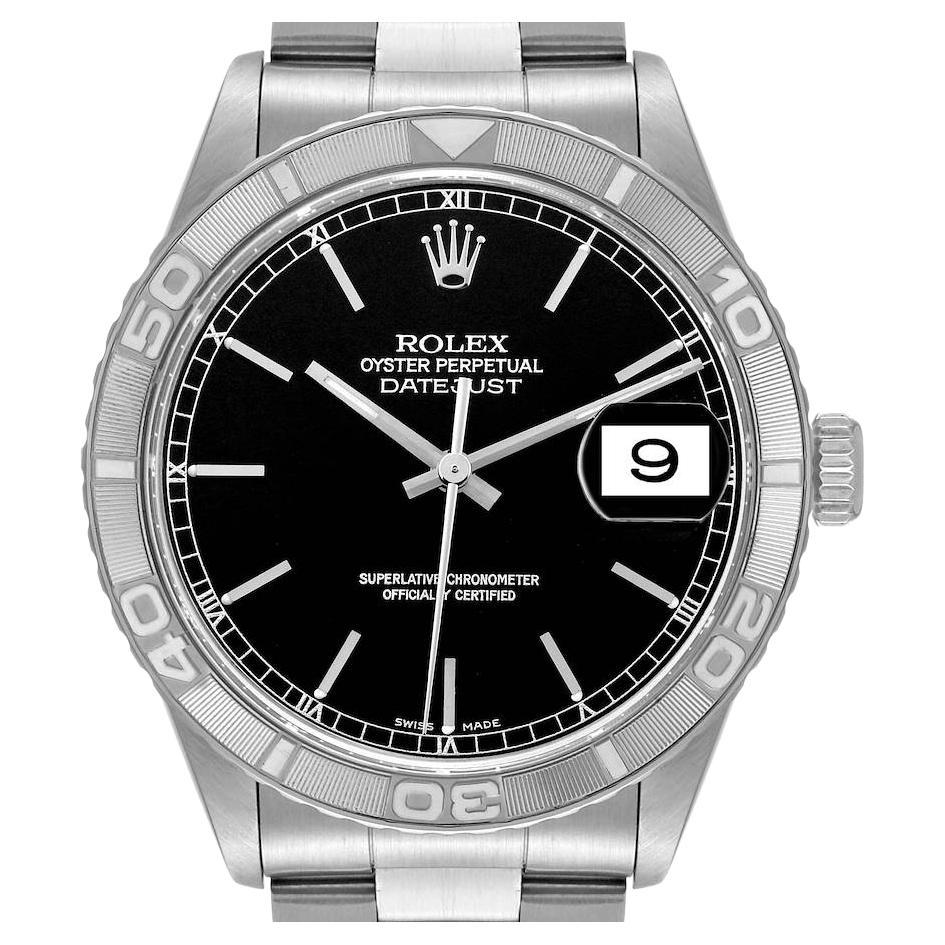 Rolex Thunderbird Turnograph Steel Rose Gold Black Dial Watch 116261 ...