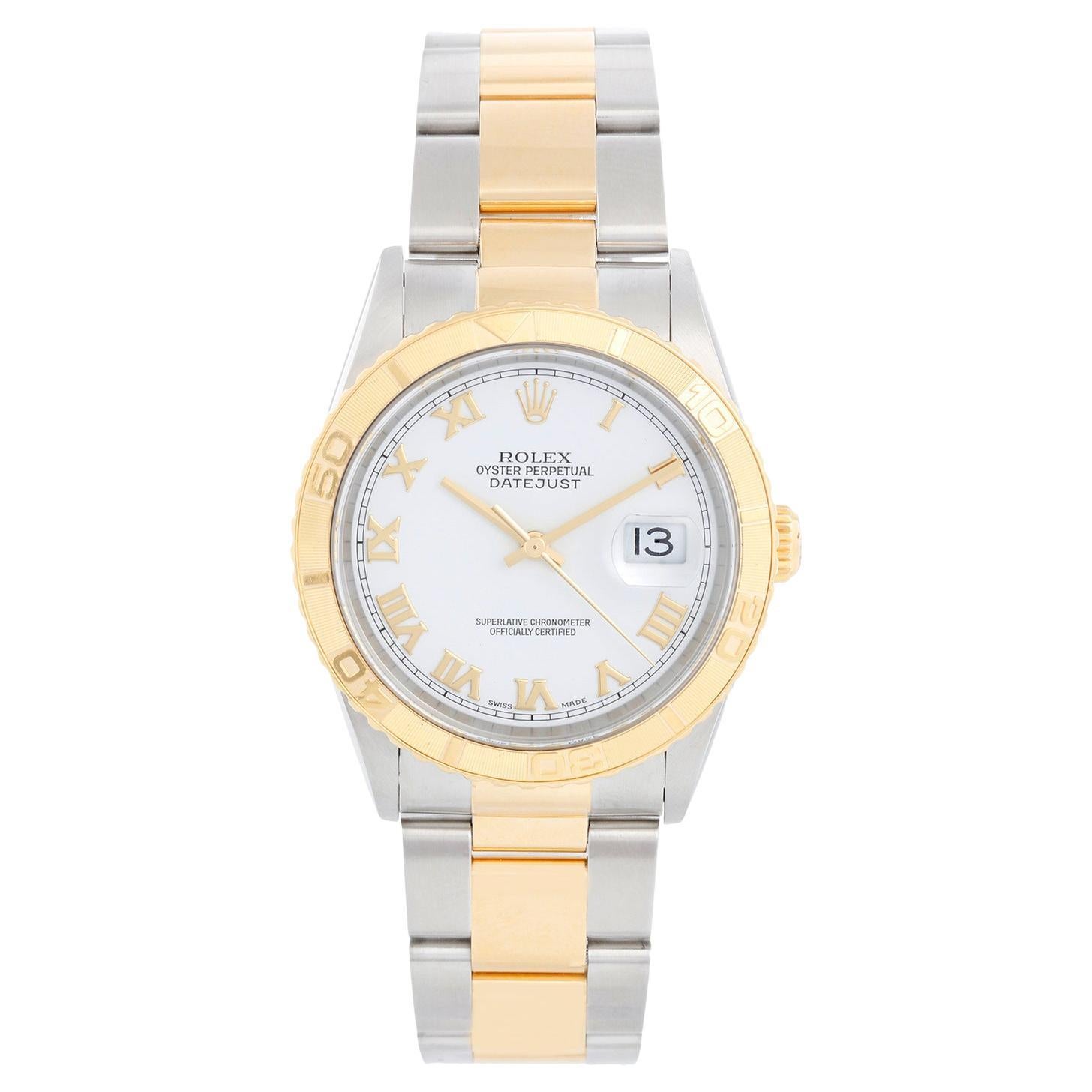 Rolex Turnograph Men's Steel Watch with Thunderbird Bezel 16250 at ...