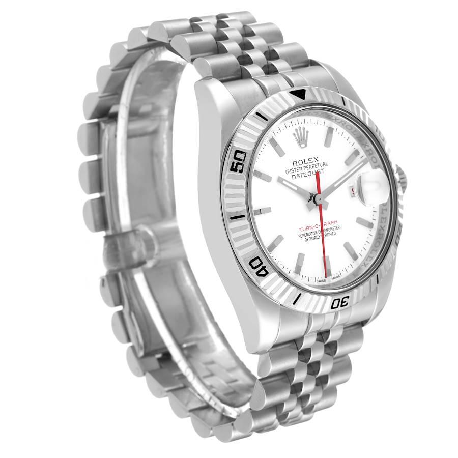 Rolex Turnograph Steel White Gold Bezel White Dial Mens Watch 116264 ...