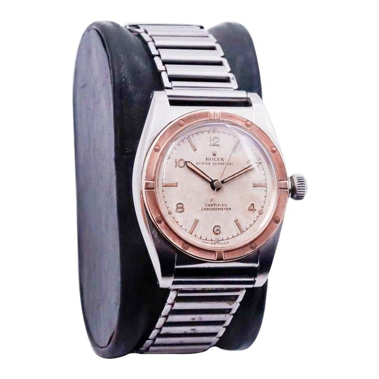 Rolex Two Steel and Rose Gold with Original Dial and Ladder Bracelet ...