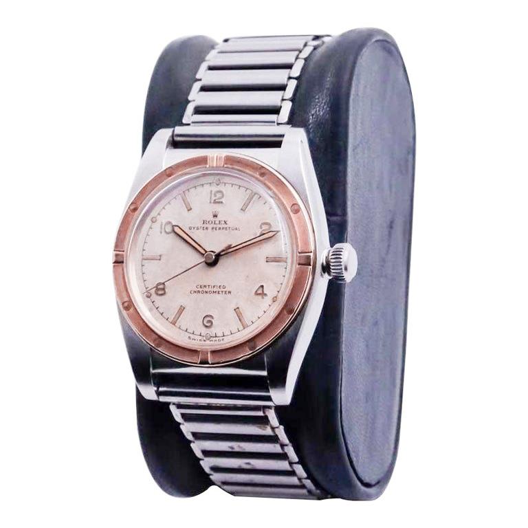 Rolex Two Steel and Rose Gold with Original Dial and Ladder Bracelet ...