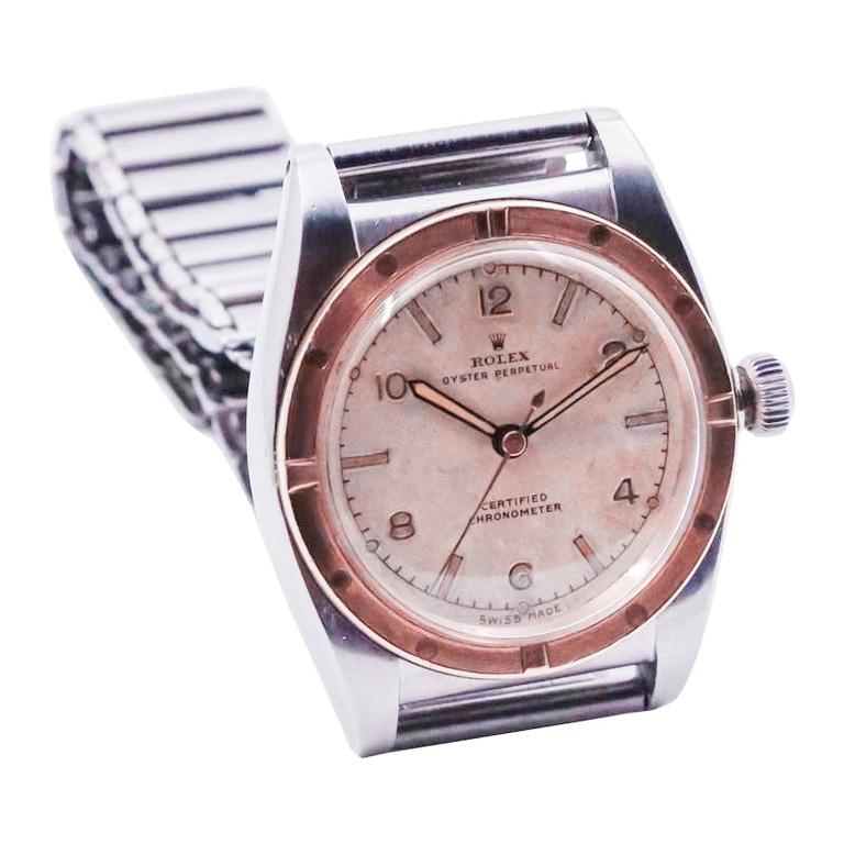 Rolex Two Steel and Rose Gold with Original Dial and Ladder Bracelet ...