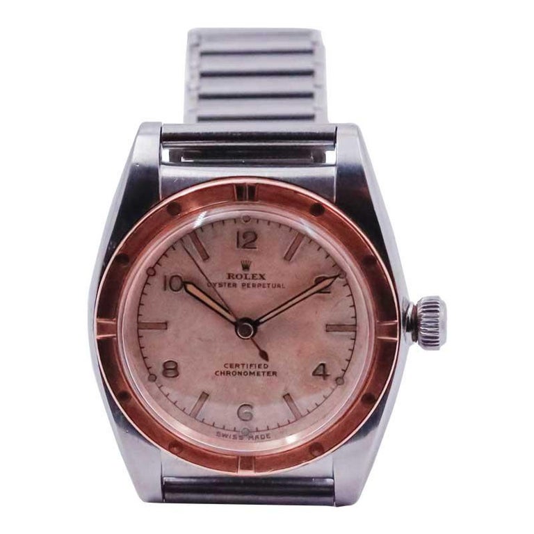 Rolex Two Steel and Rose Gold with Original Dial and Ladder Bracelet ...