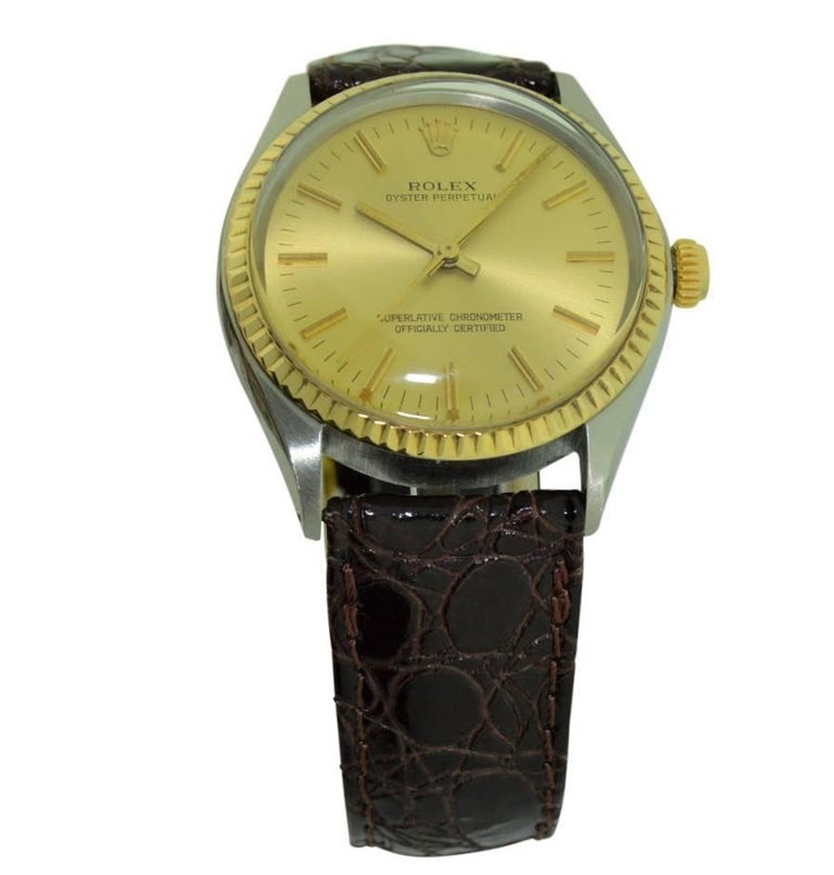 Rolex Two-Tone Oyster Perpetual with Original Strap and Buckle circa ...