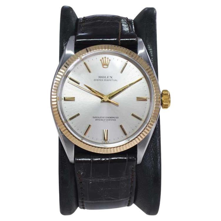 Rolex Oyster Perpetual 1005, Silver Dial, Certified and Warranty at 1stDibs