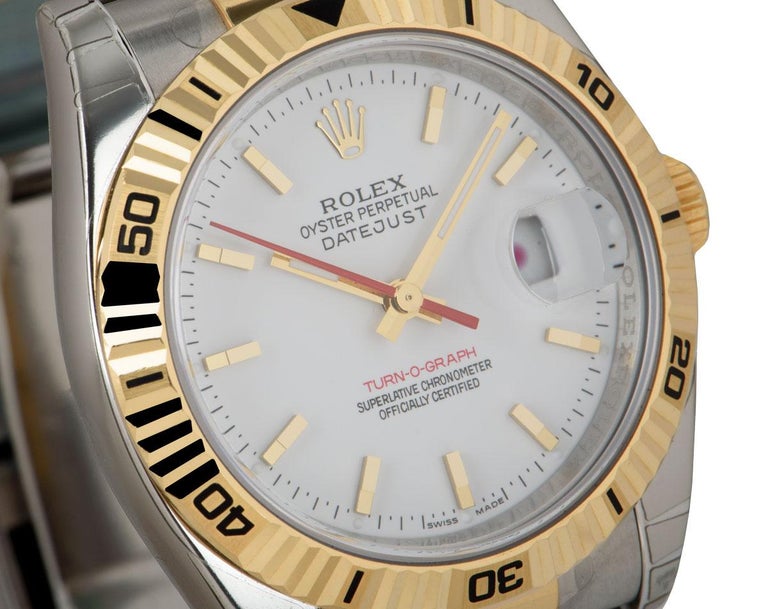 Rolex Unworn Datejust Turn-O-Graph Gents Stainless Steel and 18 Karat ...