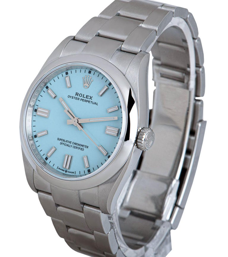 Rolex Unworn Oyster Perpetual 36 Gents Stainless Steel Turquoise Blue ...