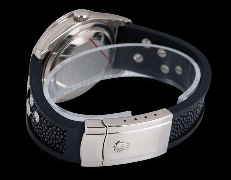 Rolex Unworn Zebra Datejust White Gold Pave Diamond Dial Black Sapphire ...