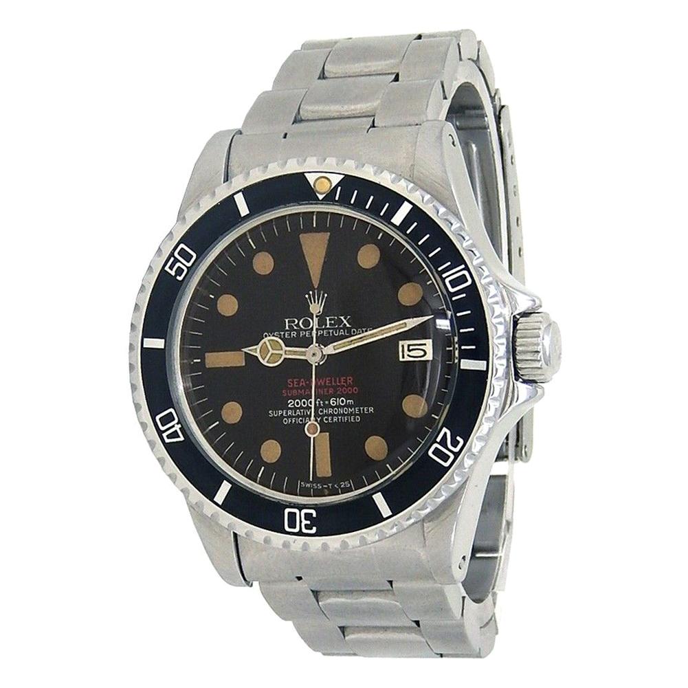 Rolex Vintage Double Red Sea-Dweller Stainless Steel Men's Watch ...