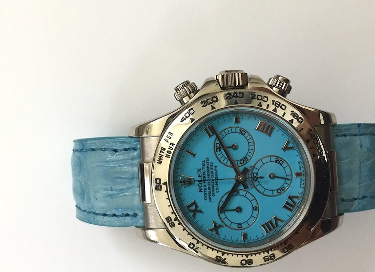 Rolex White Gold Daytona Blue Beach Edition Automatic Wristwatch at ...