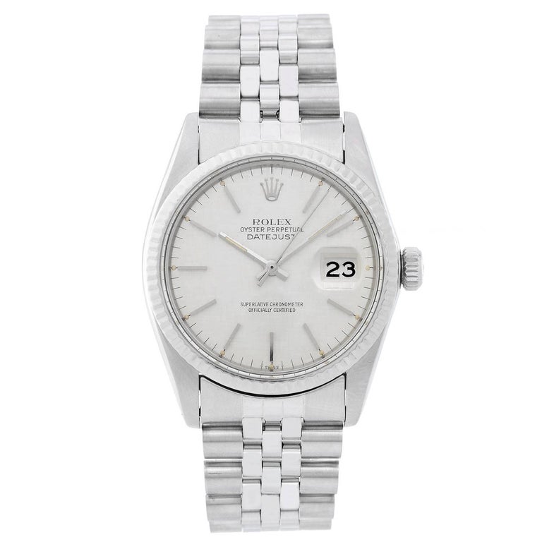 Rolex white gold Stainless Steel Datejust Automatic Wristwatch Ref ...