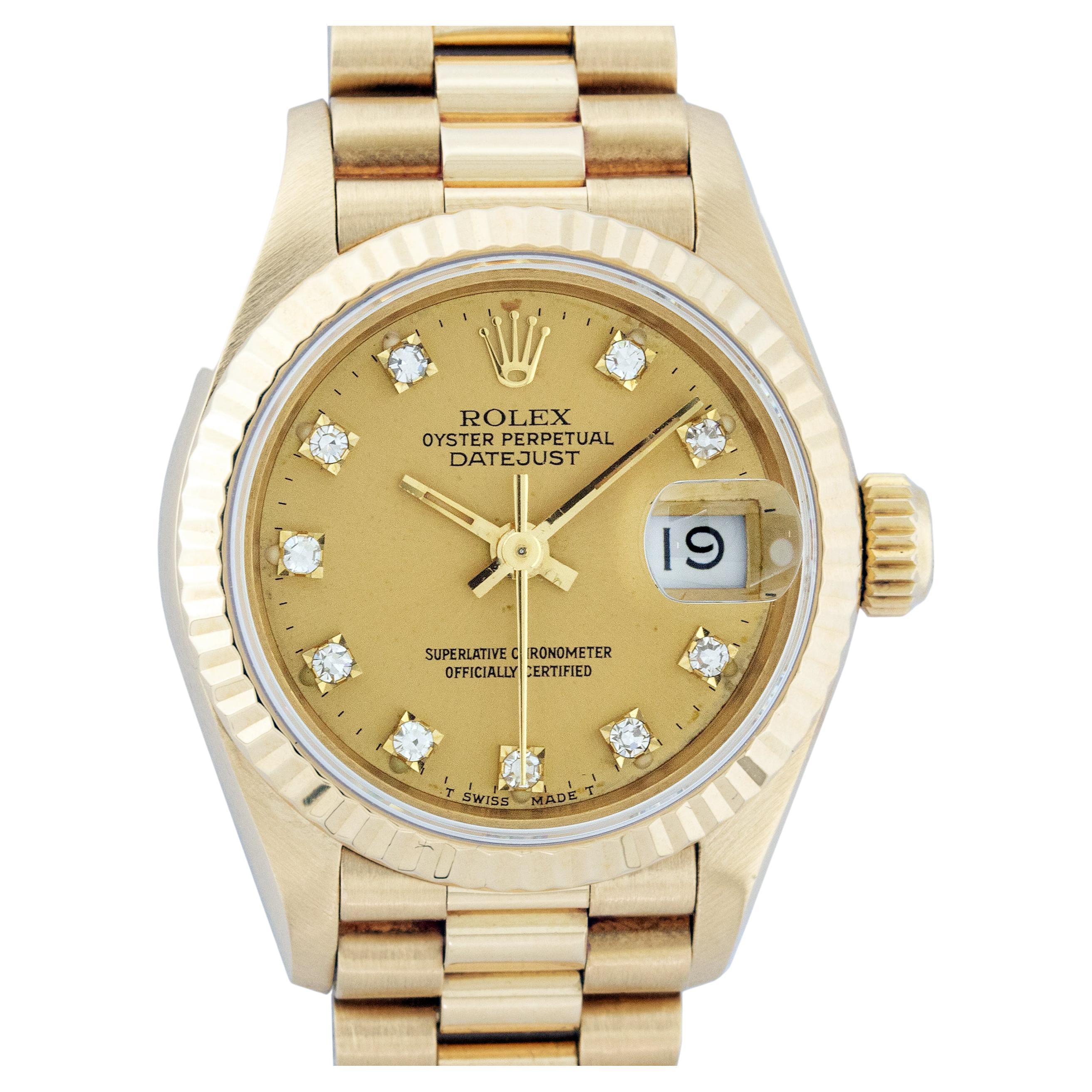 Rolex Datejust President Tridor 18 Karat Gold Diamond Midsize Watch ...